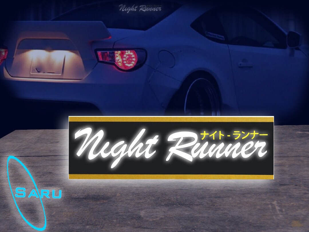 Night Runner Glow Panel Led Light Emitting Window Sticker Windshield ...