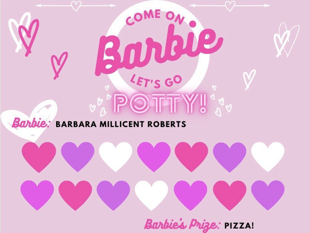Customizable Barbie Potty Training Chart - Etsy