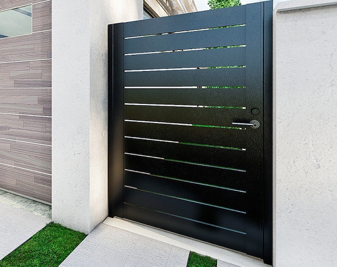 Privacy Metal Gate, Modern Metal Gate, Custom Art Pedestrian Walk Thru ...