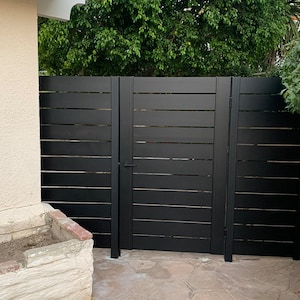 Black Aluminum Side Gate Kit: Modern Yard Gate, DIY Los Angeles Style ...