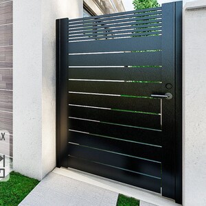 Aluminum Side Gate Kit 4'x6': Black Powder Coat, Dallas Style - Etsy