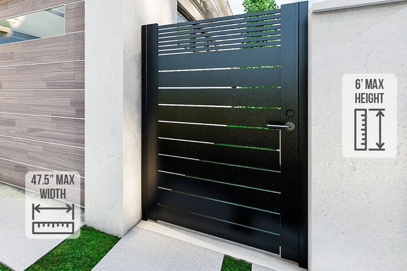 Aluminum Side Gate Kit 4'x6': Black Powder Coat, Dallas Style - Etsy