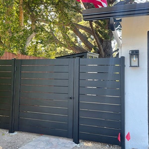 Black Aluminum Side Gate Kit: Modern Yard Gate, DIY Los Angeles Style ...