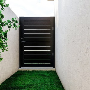 Black Aluminum Side Gate Kit: Modern Yard Gate, DIY Los Angeles Style ...