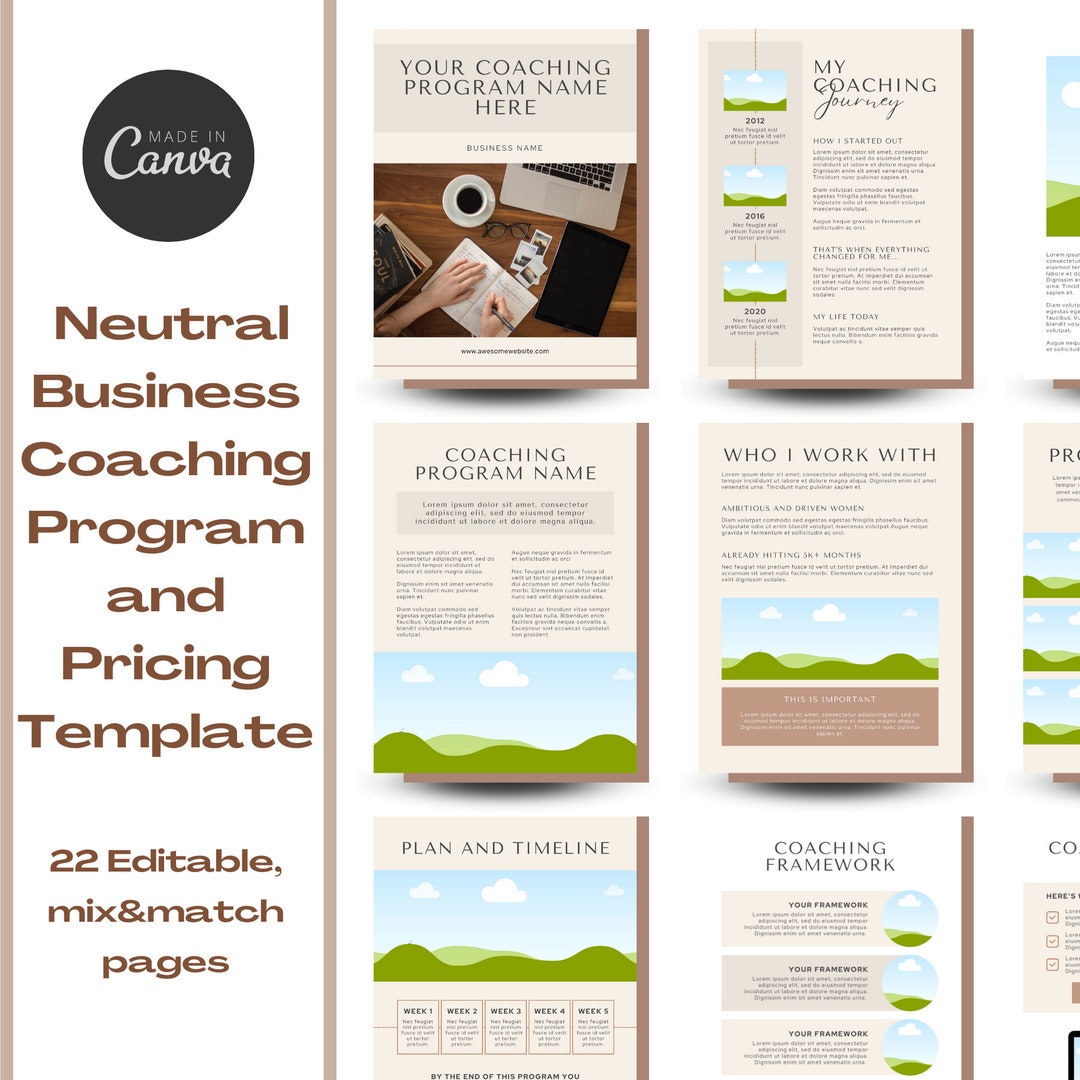 Coaching Program & Pricing Templates - Etsy