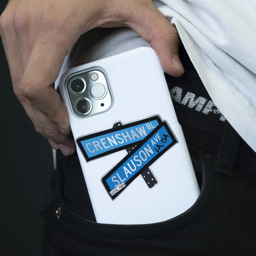 Sticker CRENSHAW SLAUSON Street Signs, Los Angeles California Hyde Park ...