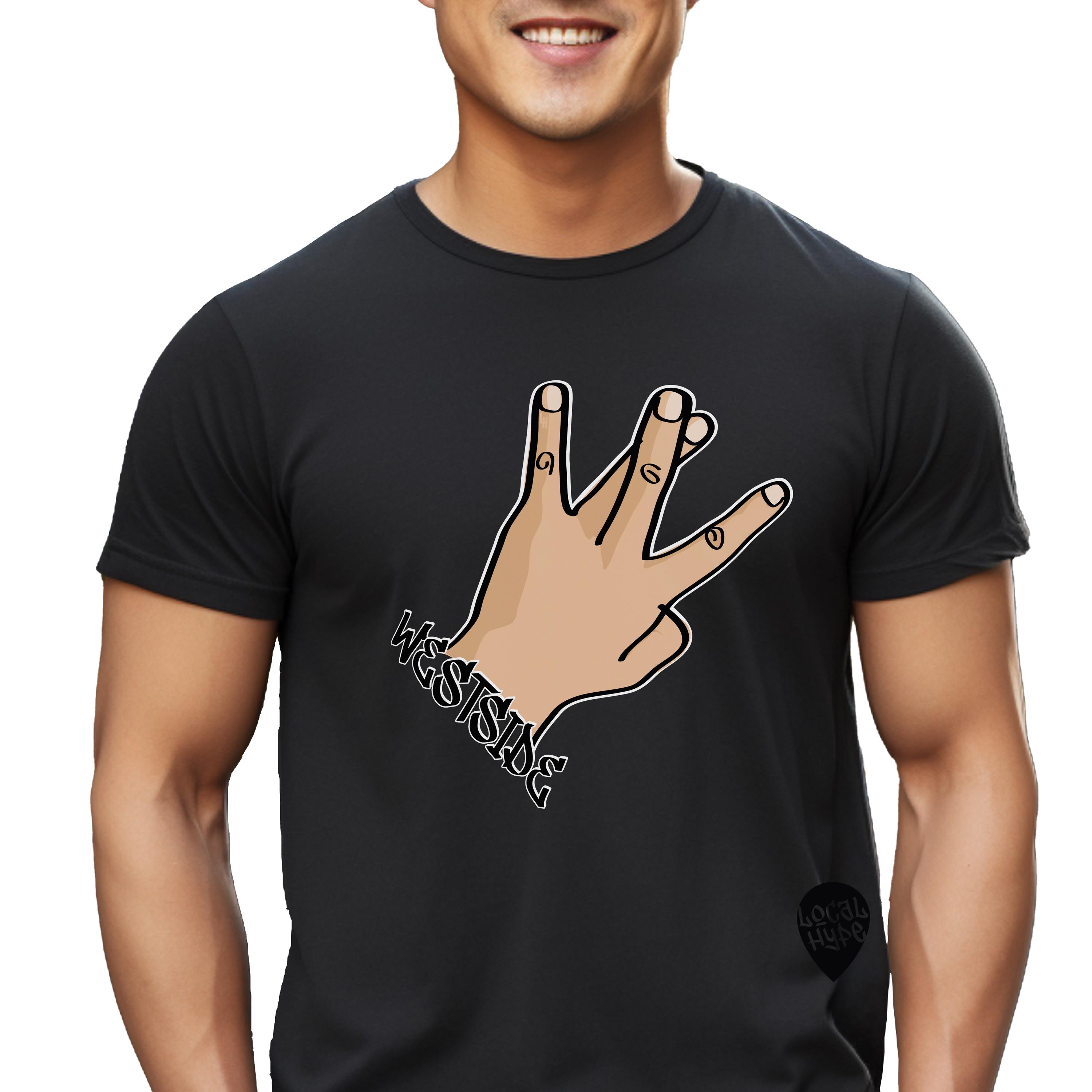 Westside Hand Sign Custom Mens T-shirt, Choose Skin Tone, Gifts for ...