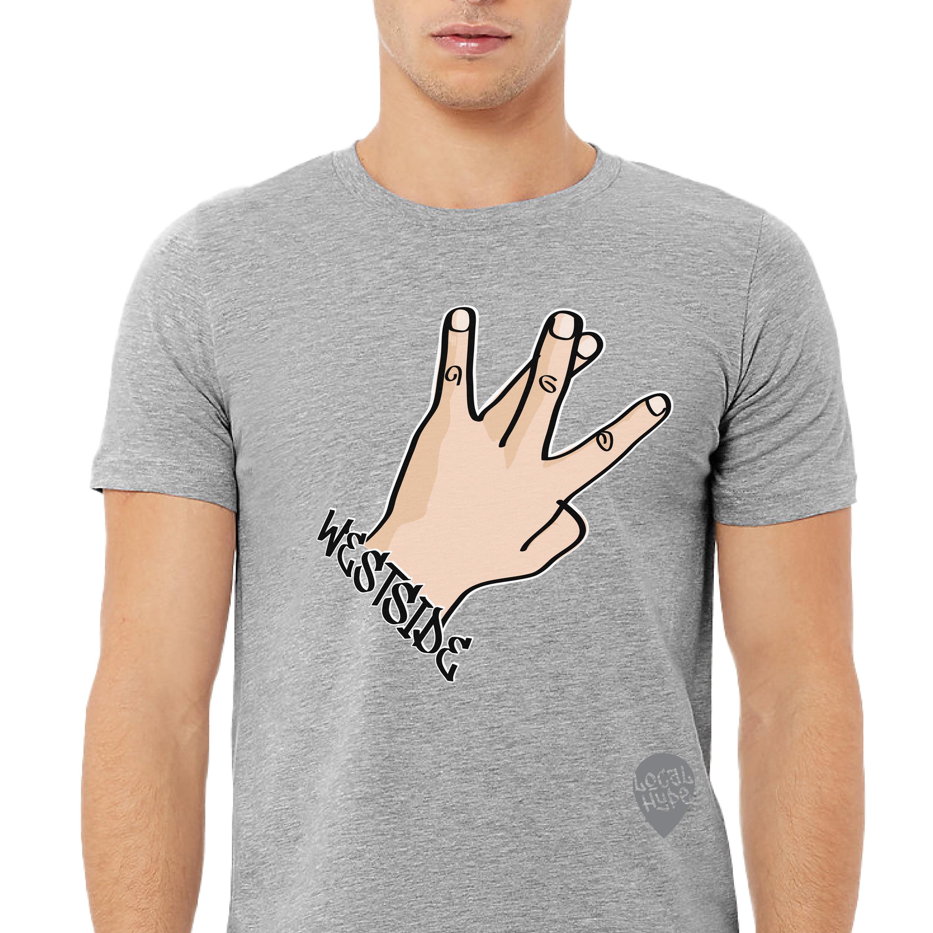 Westside Hand Sign Custom Mens T-shirt, Choose Skin Tone, Gifts for ...