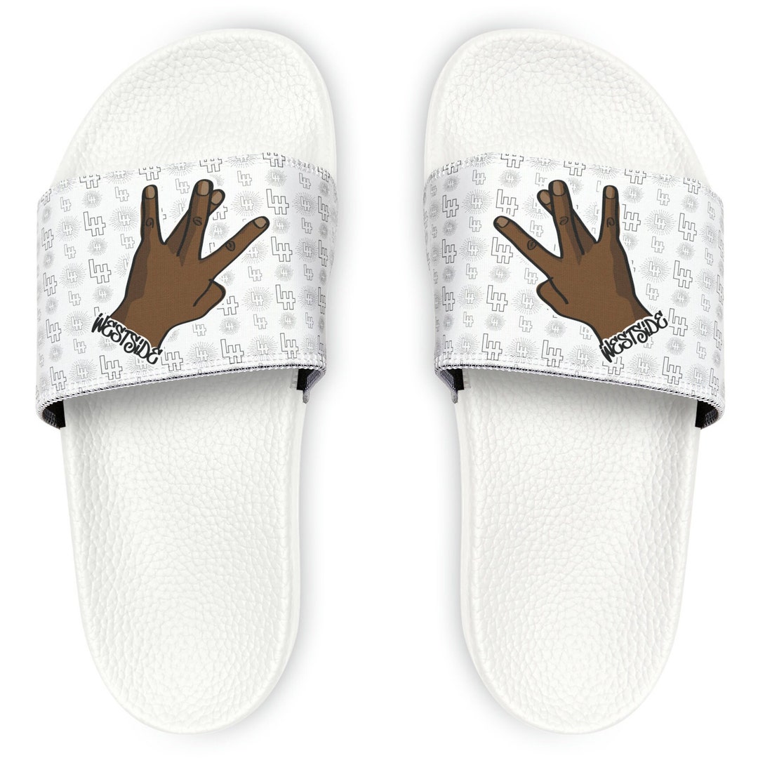 Westside Hand Sign Custom Sport Slides Shower Shoes Mens US - Etsy