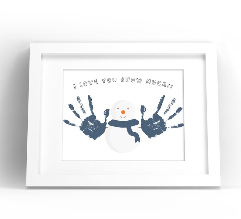 Winter Snowman Handprint Template, Baby's First Christmas, Toddler ...