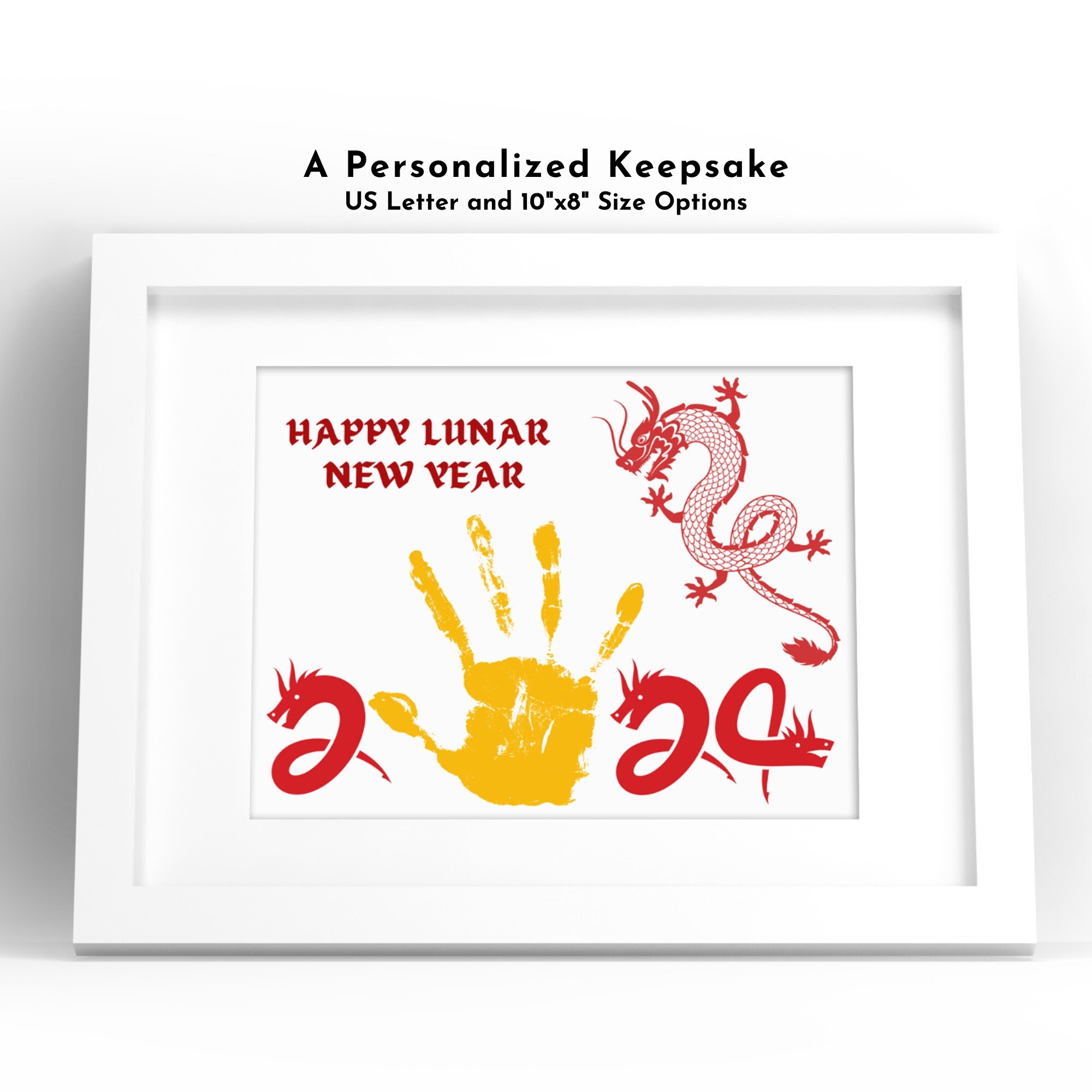 Lunar New Year Handprint Art 2024, Chinese New Year Handprint Keepsake ...