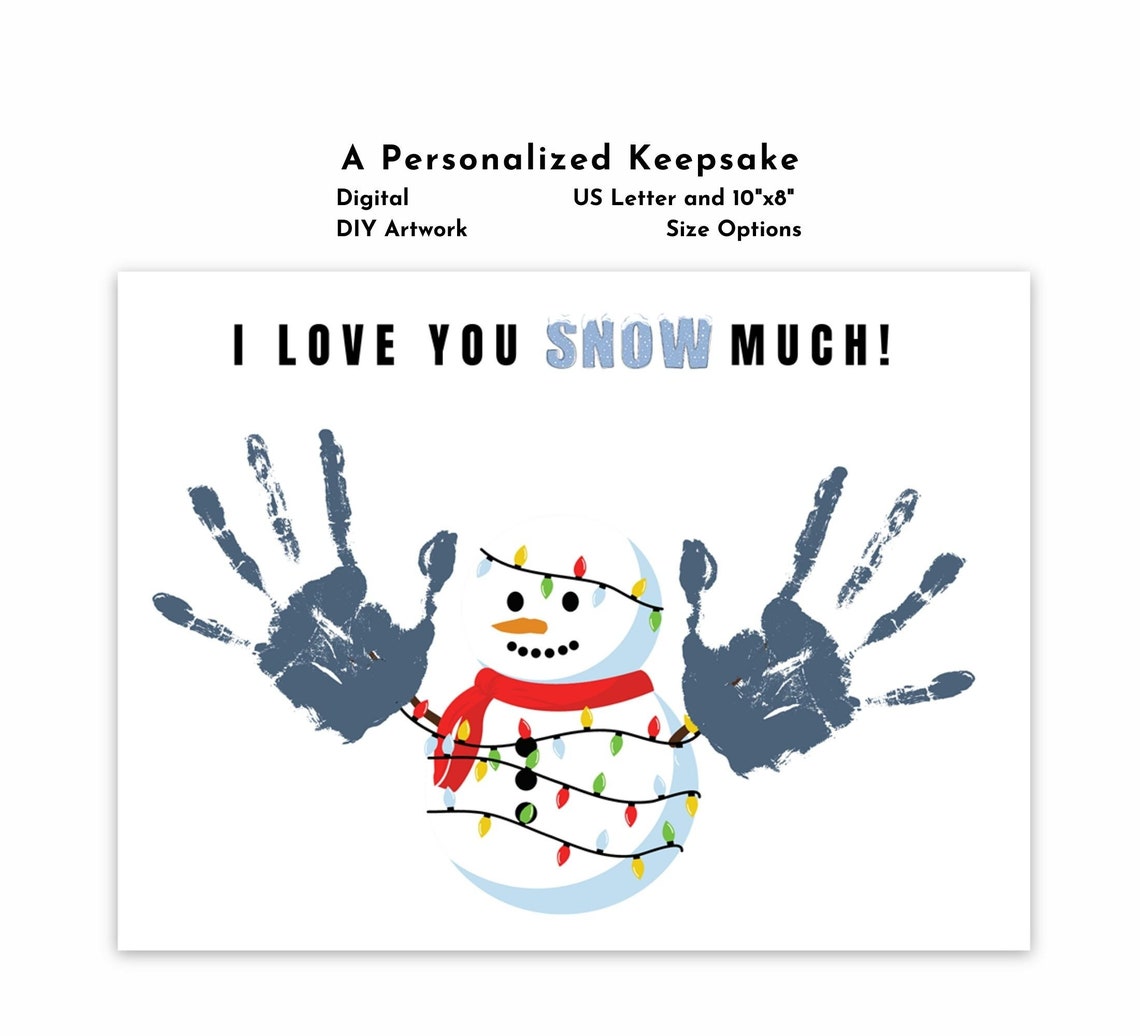 Printable Winter Snowman Handprint Art, Baby's First Christmas Craft ...