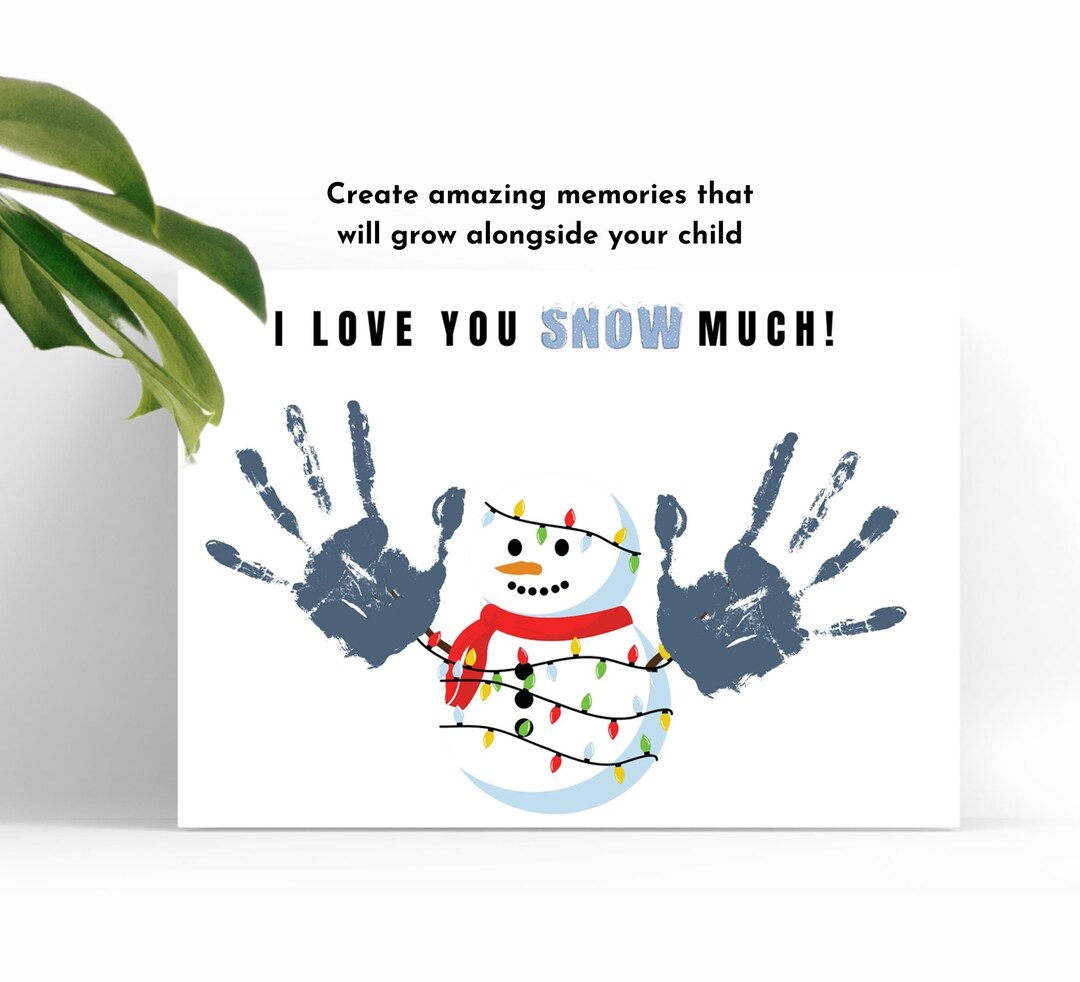 Printable Winter Snowman Handprint Art, Baby's First Christmas Craft ...