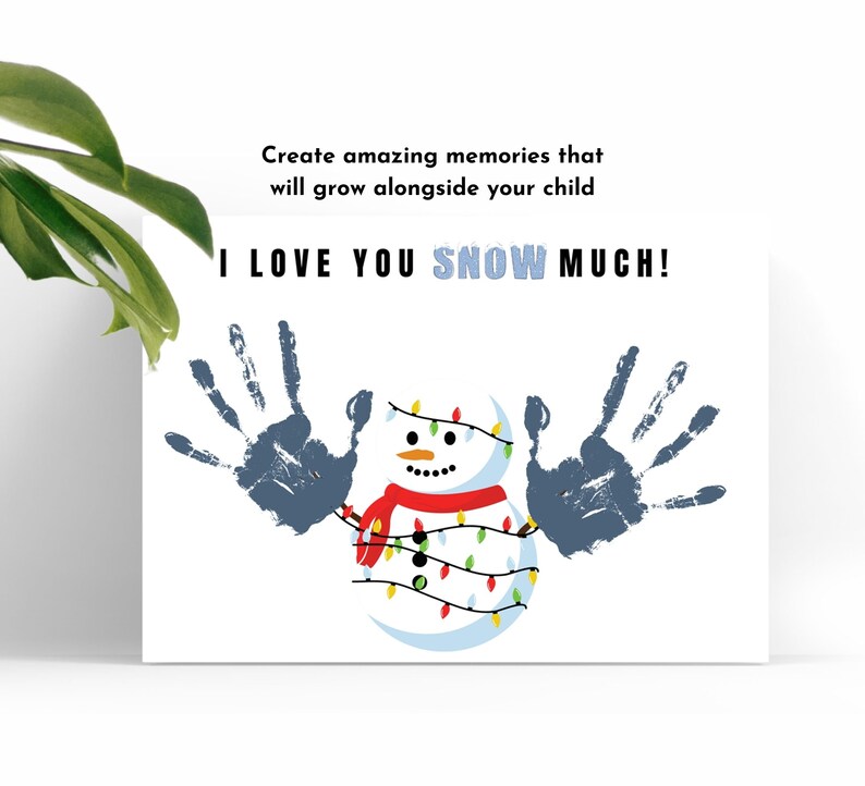 Printable Winter Snowman Handprint Art, Baby's First Christmas Craft ...
