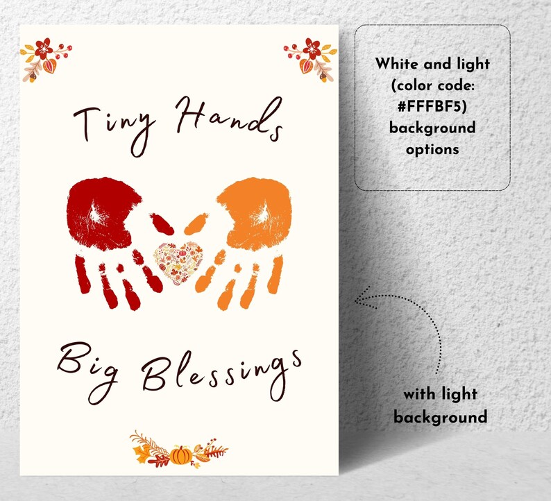Thanksgiving Handprint Keepsake Art for Kids, Printable Thanksgiving ...
