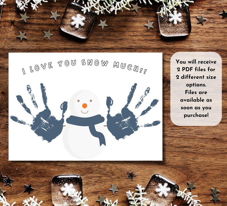 Winter Snowman Handprint Template, Baby's First Christmas, Toddler ...