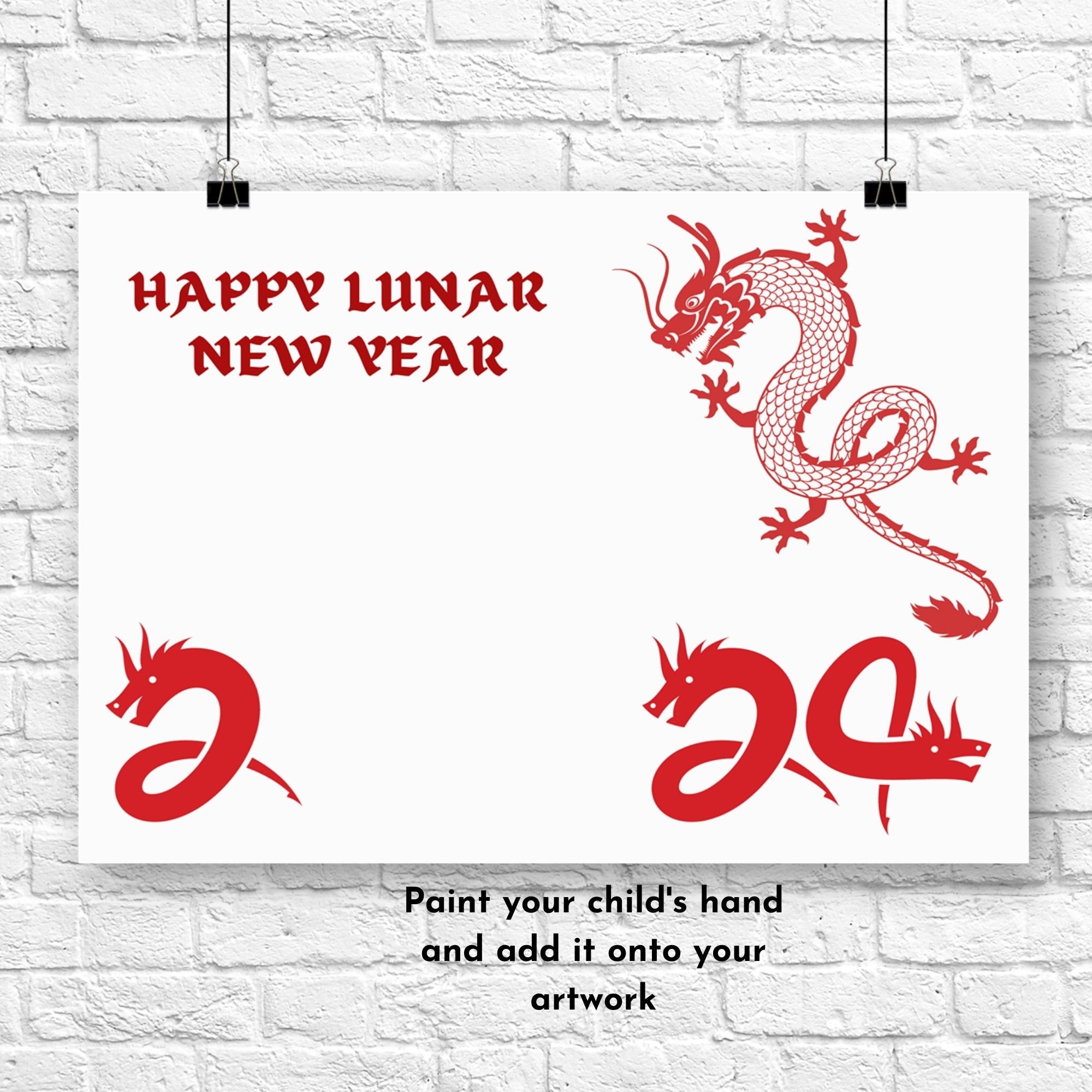 Lunar New Year Handprint Art 2024, Chinese New Year Handprint Keepsake ...