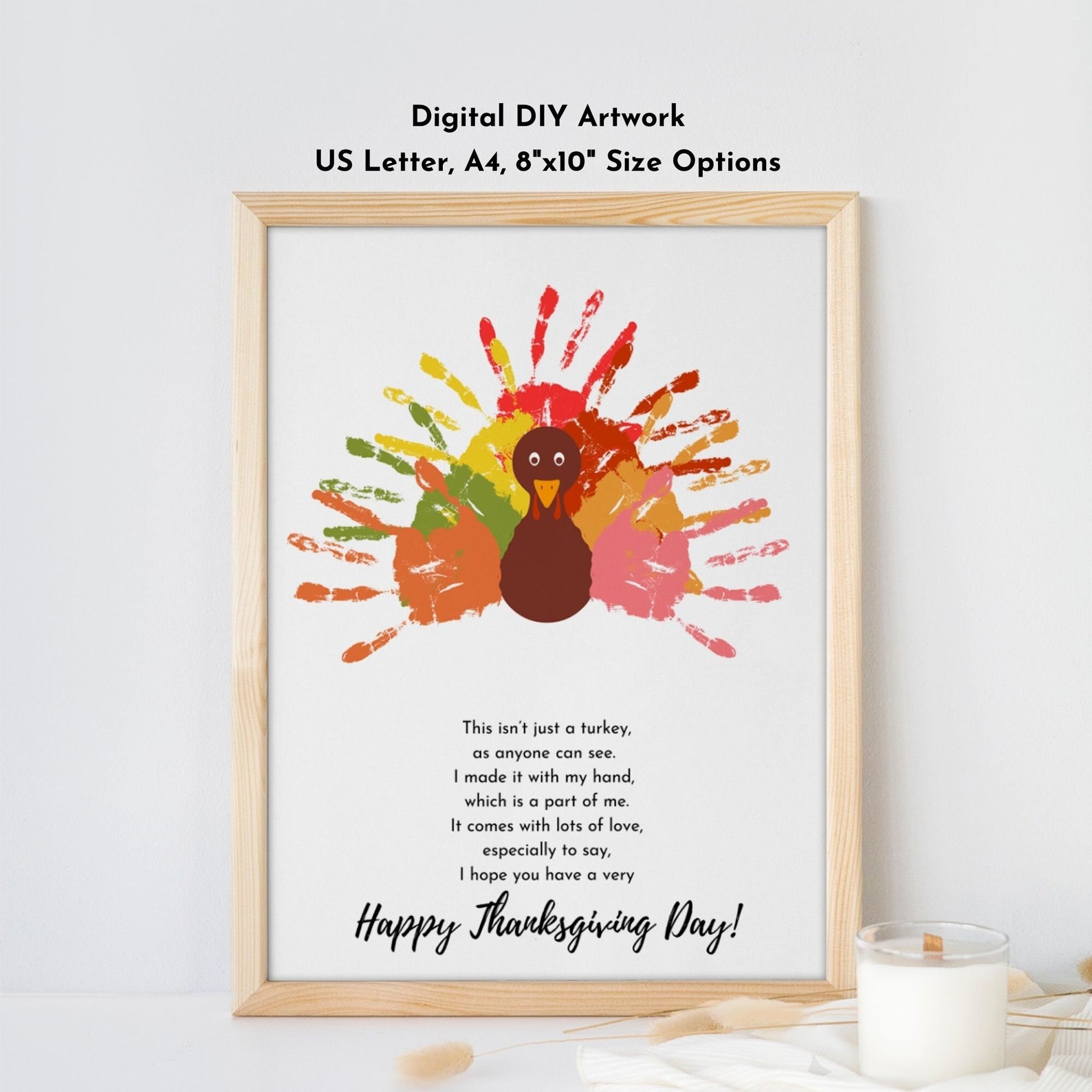Printable Thanksgiving Handprint Craft for Kids, Thanksgiving Turkey ...