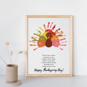 Printable Thanksgiving Handprint Craft for Kids, Thanksgiving Turkey ...