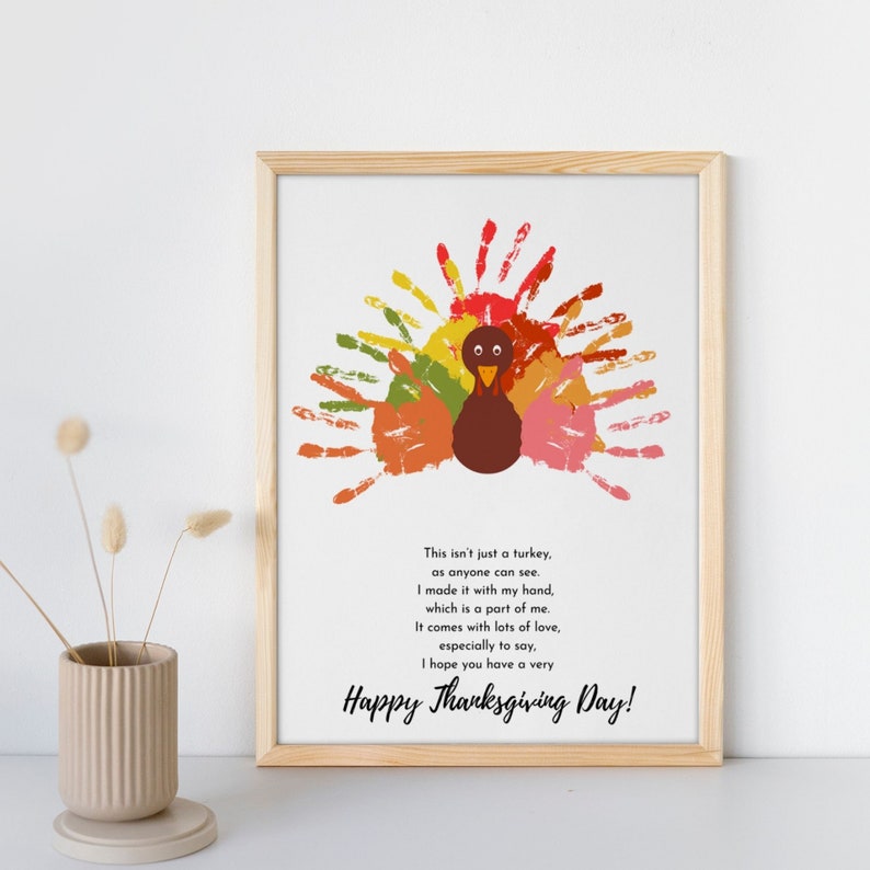 Printable Thanksgiving Handprint Craft for Kids, Thanksgiving Turkey ...