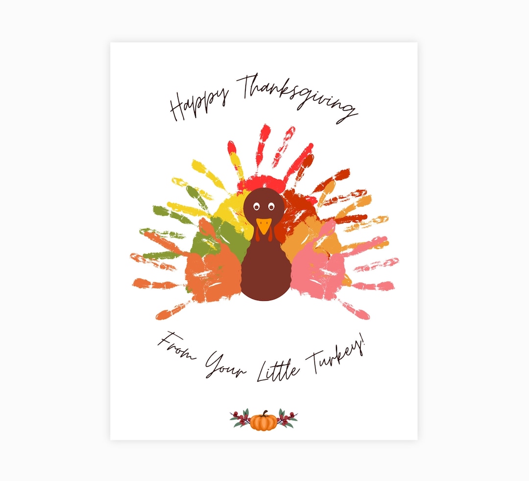 Printable Thanksgiving Handprint Craft, Thanksgiving Thankful Turkey ...