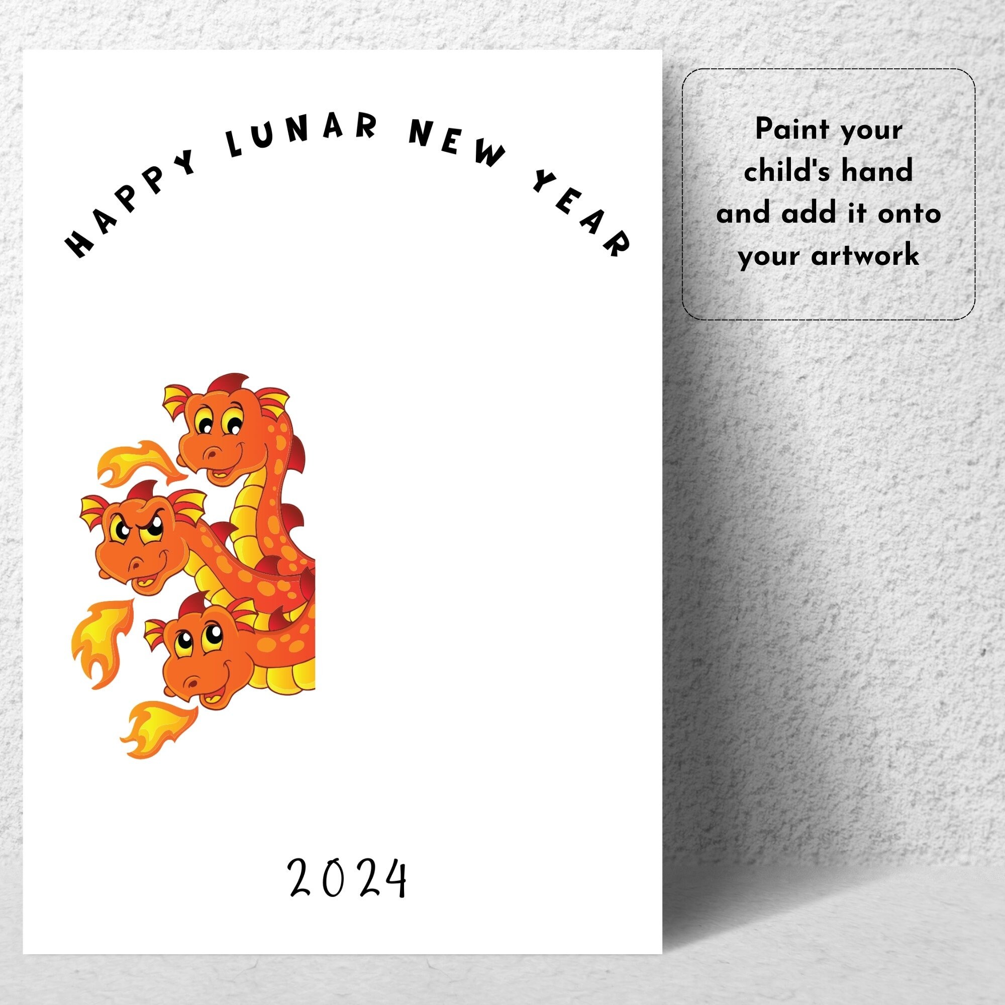 Happy Lunar New Year Handprint, Chinese New Year Handprint Keepsake Art ...