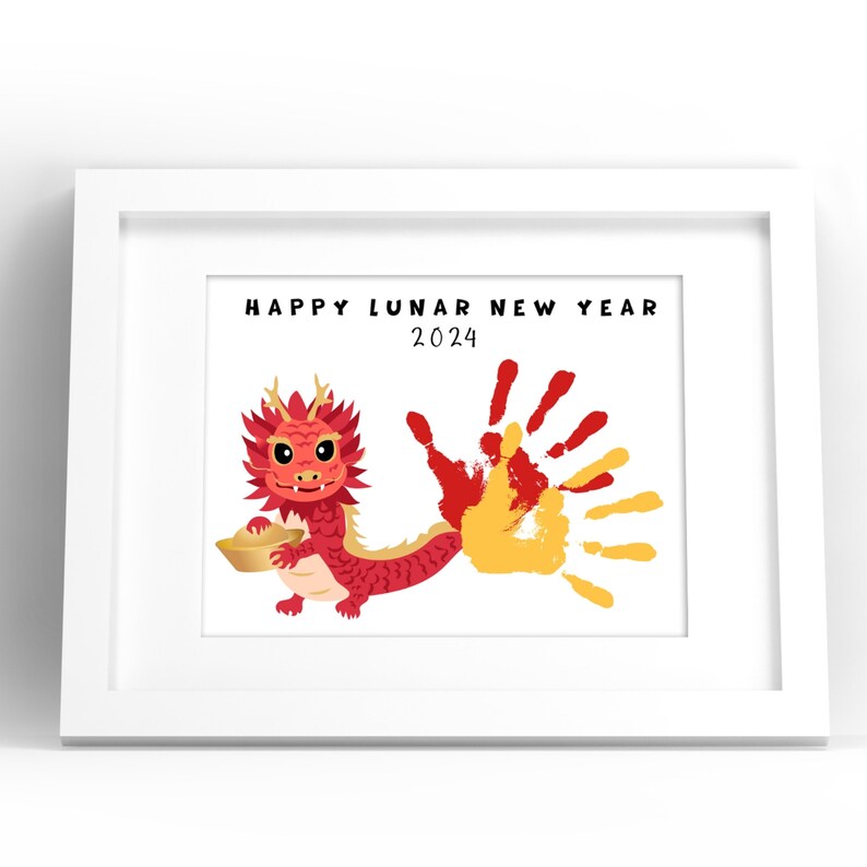 Happy Lunar New Year 2024 Handprint, Chinese New Year Handprint ...
