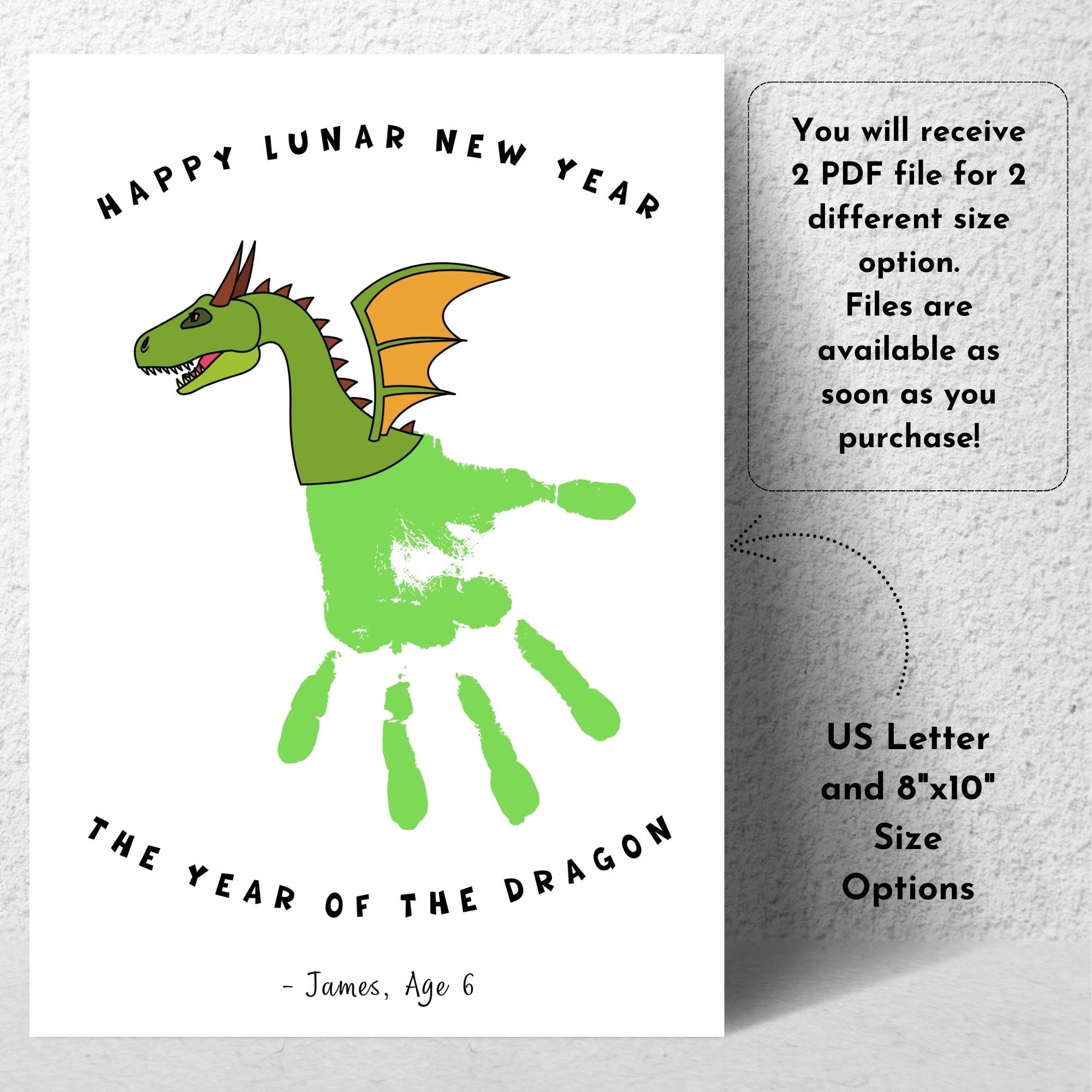 Happy Lunar New Year 2024 Handprint, Chinese New Year Handprint ...