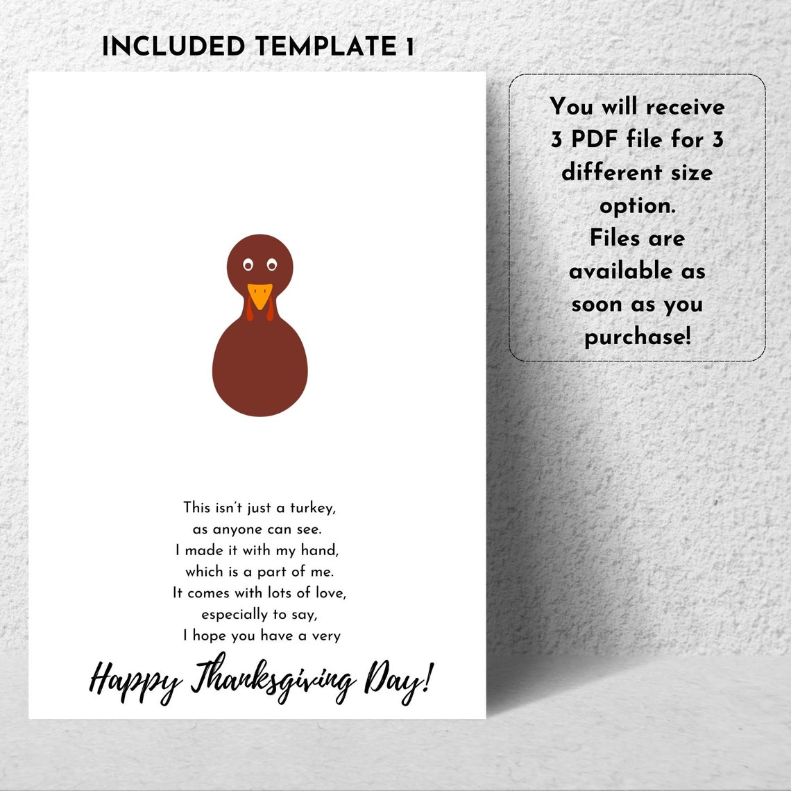 Printable Thanksgiving Handprint Craft for Kids, Thanksgiving Turkey ...