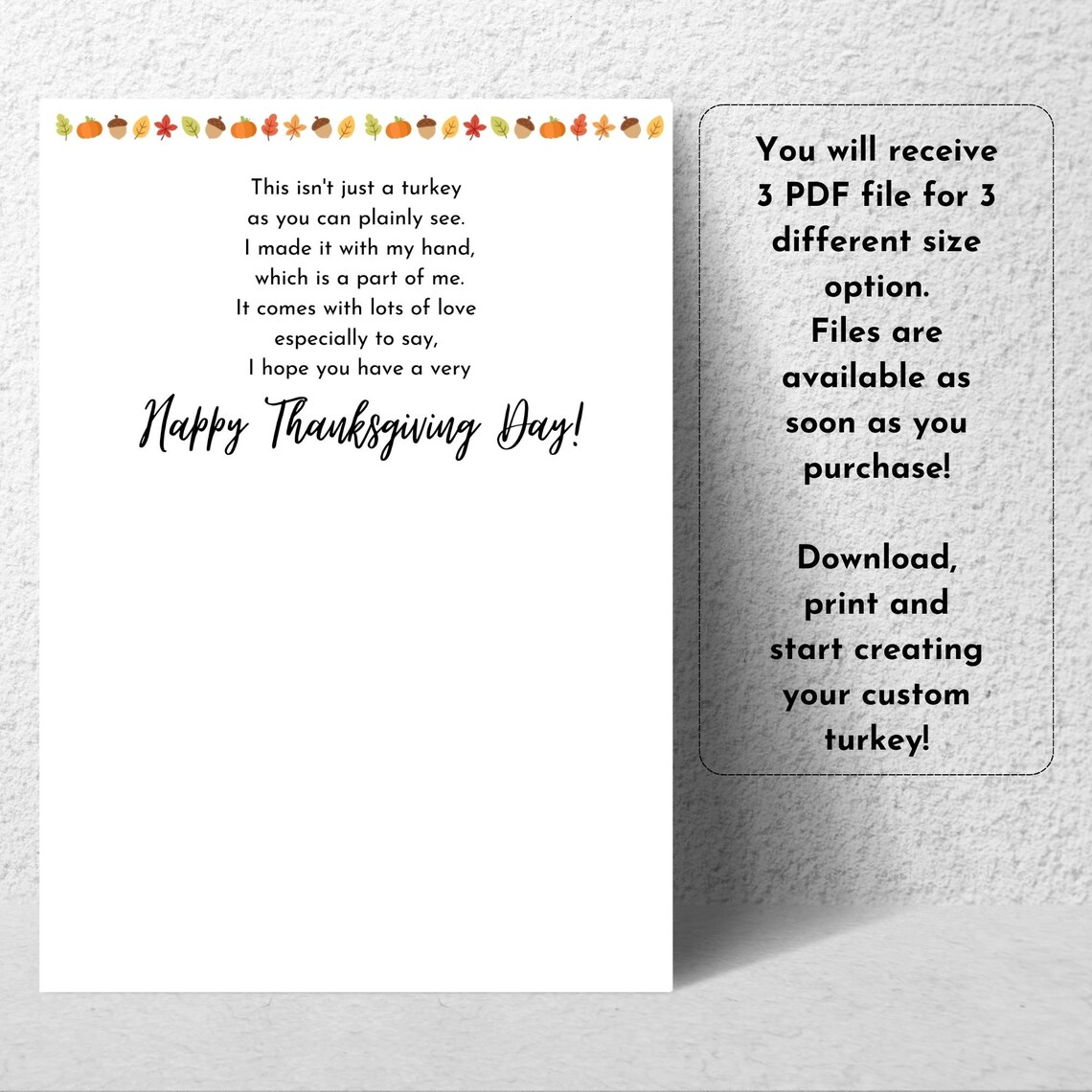 Printable Thanksgiving Handprint Craft, Thanksgiving Turkey Handprint ...