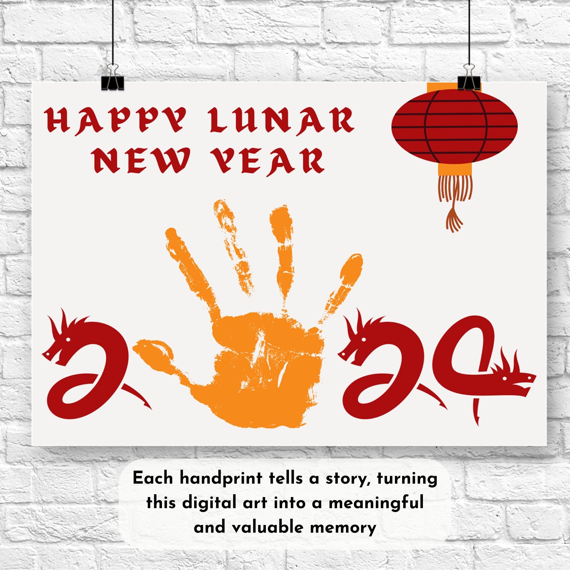 Happy Lunar New Year Handprint 2024, Chinese New Year Handprint Art ...