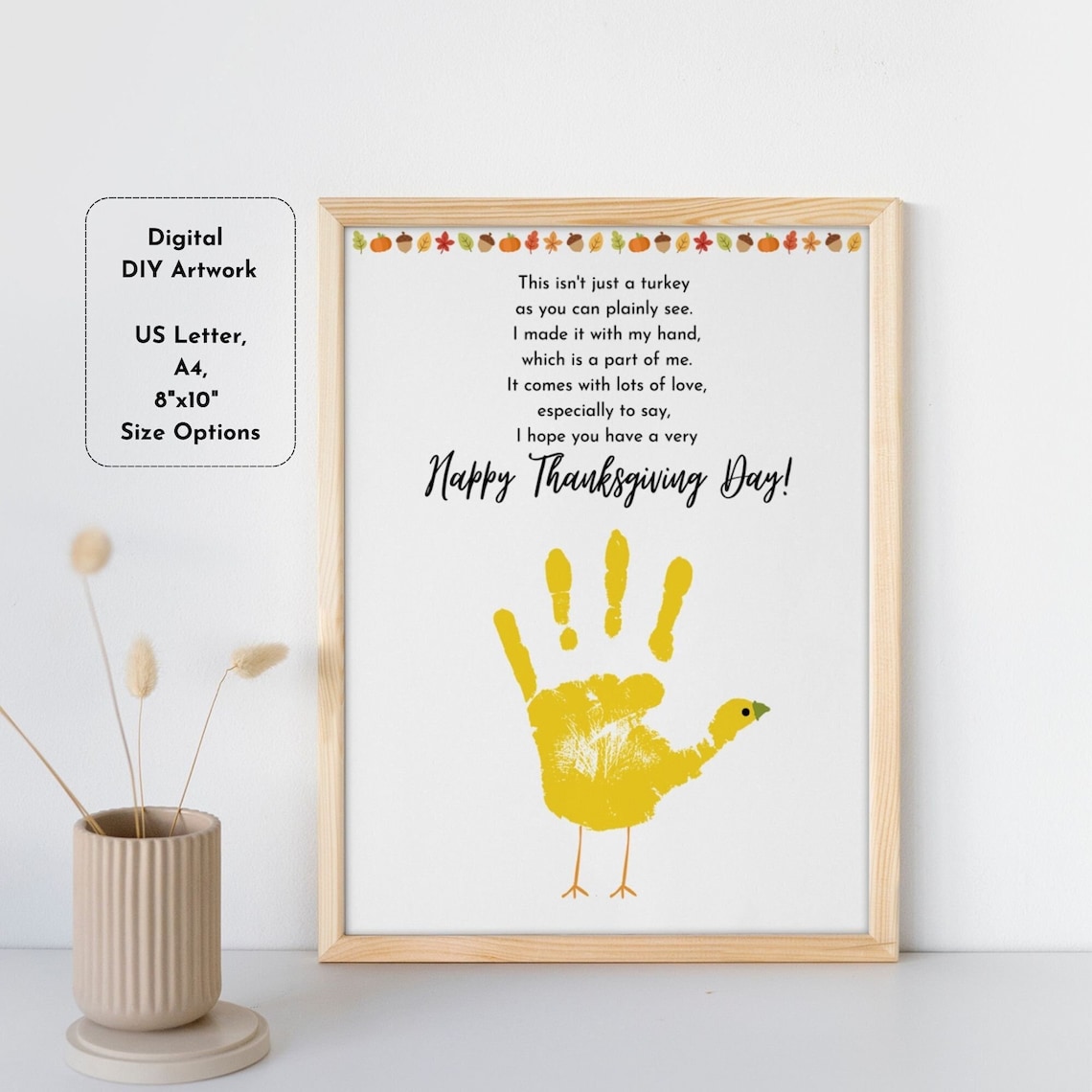 Printable Thanksgiving Handprint Craft, Thanksgiving Turkey Handprint ...
