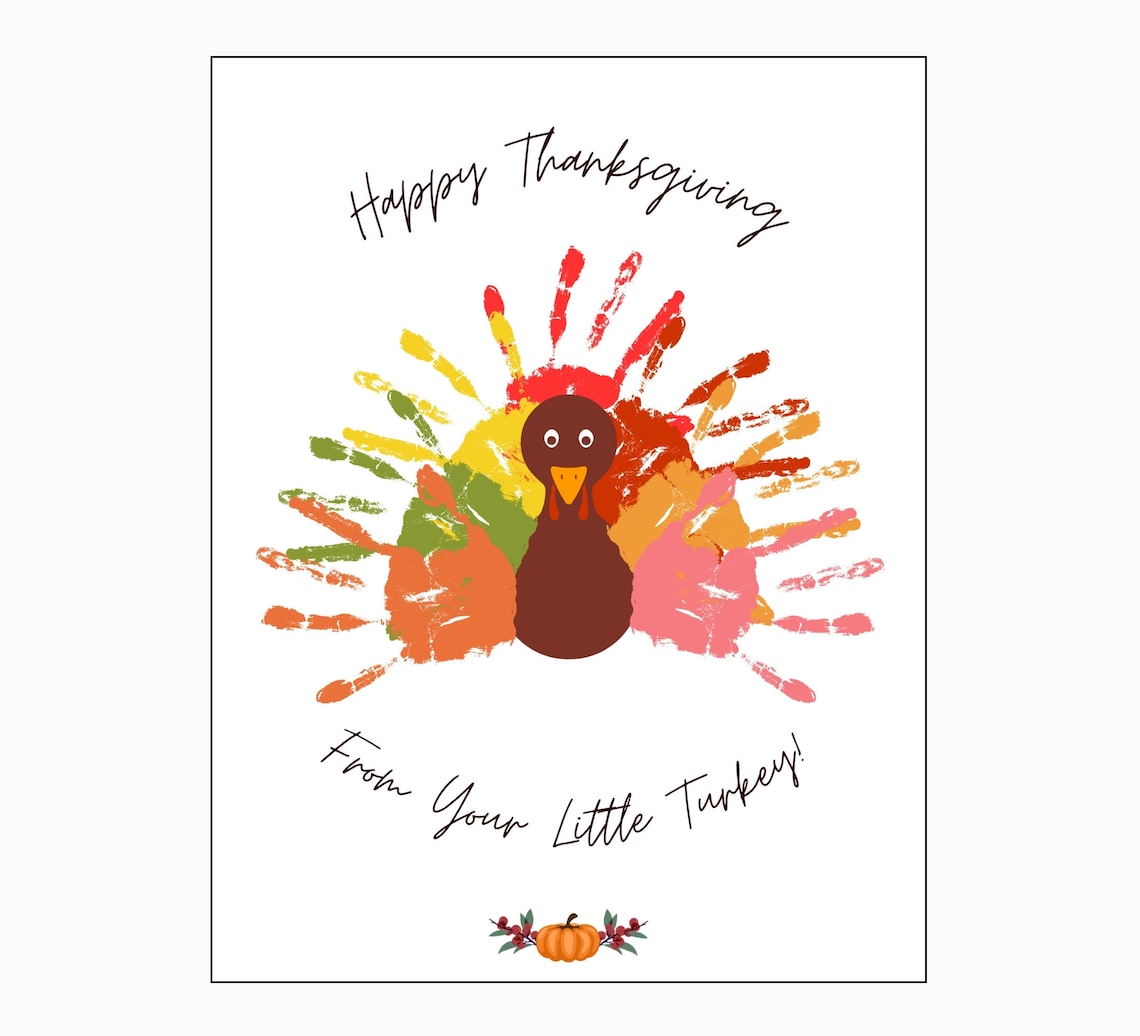 Printable Thanksgiving Handprint Craft, Thanksgiving Thankful Turkey ...