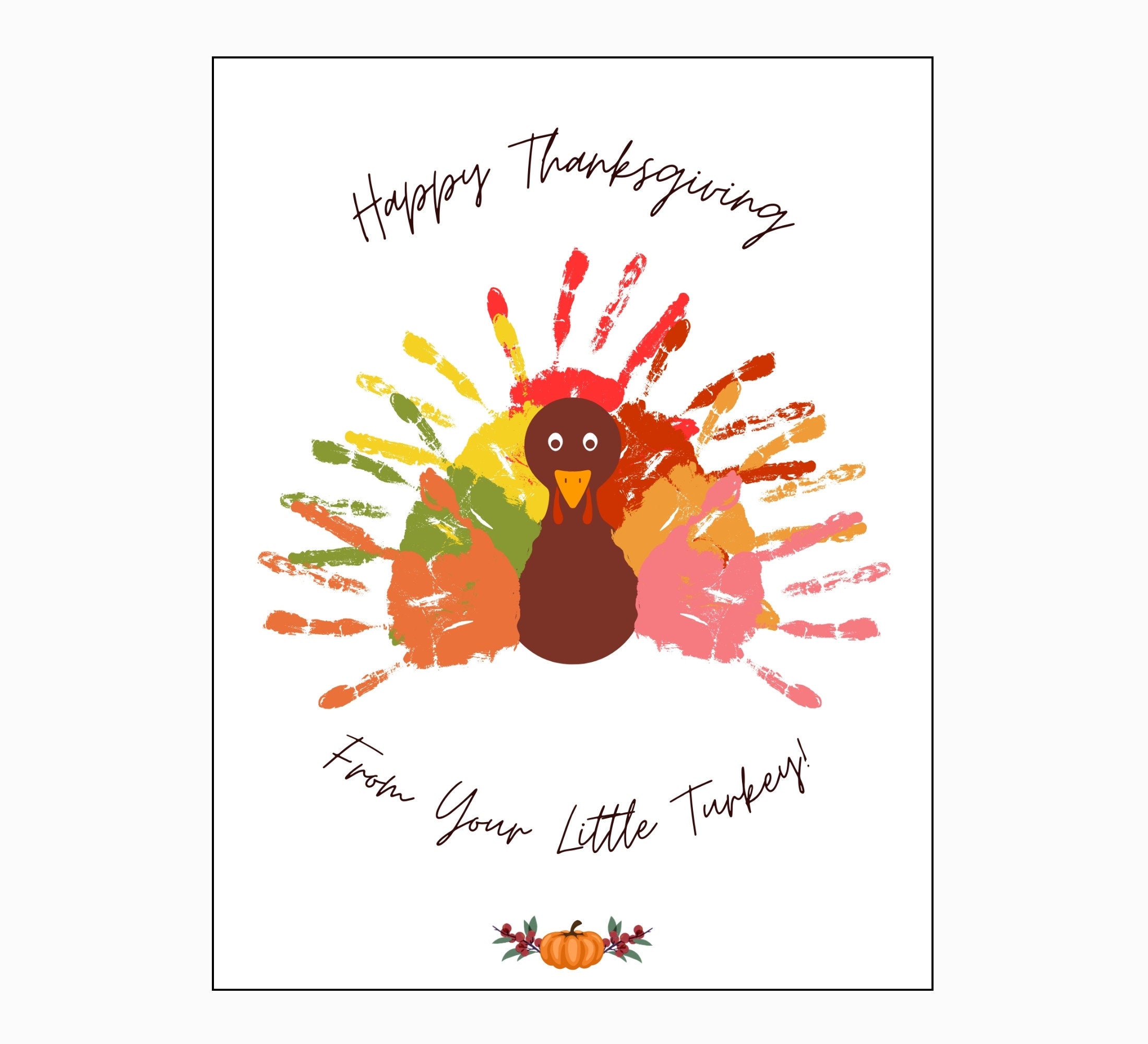 Printable Thanksgiving Handprint Craft, Thanksgiving Thankful Turkey ...