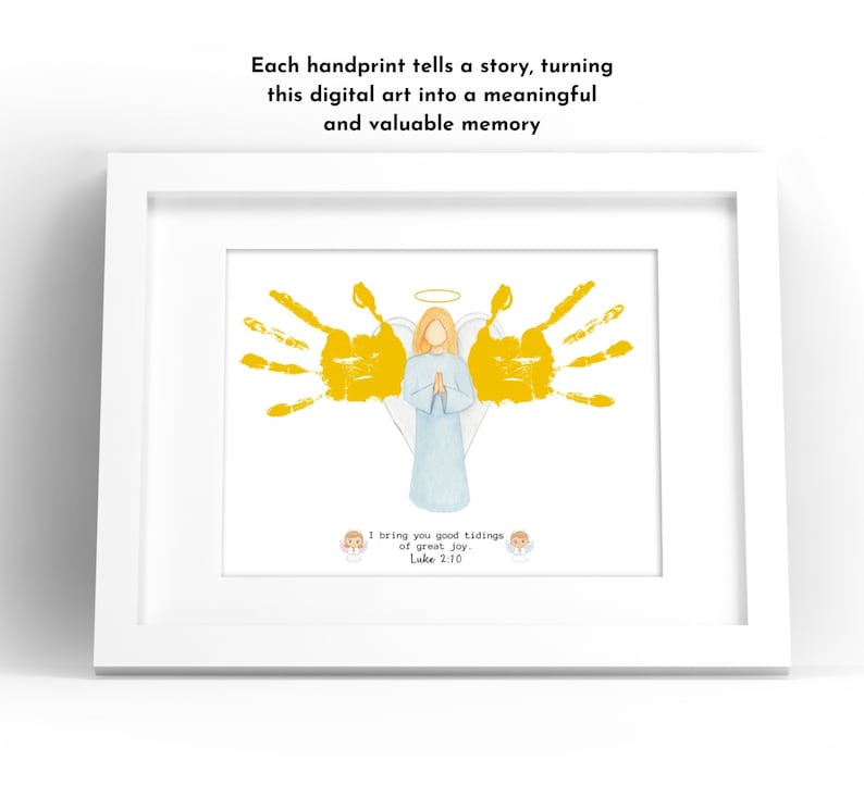 Printable Angel Handprint Template, Christian Bible Verse Craft, Angel ...