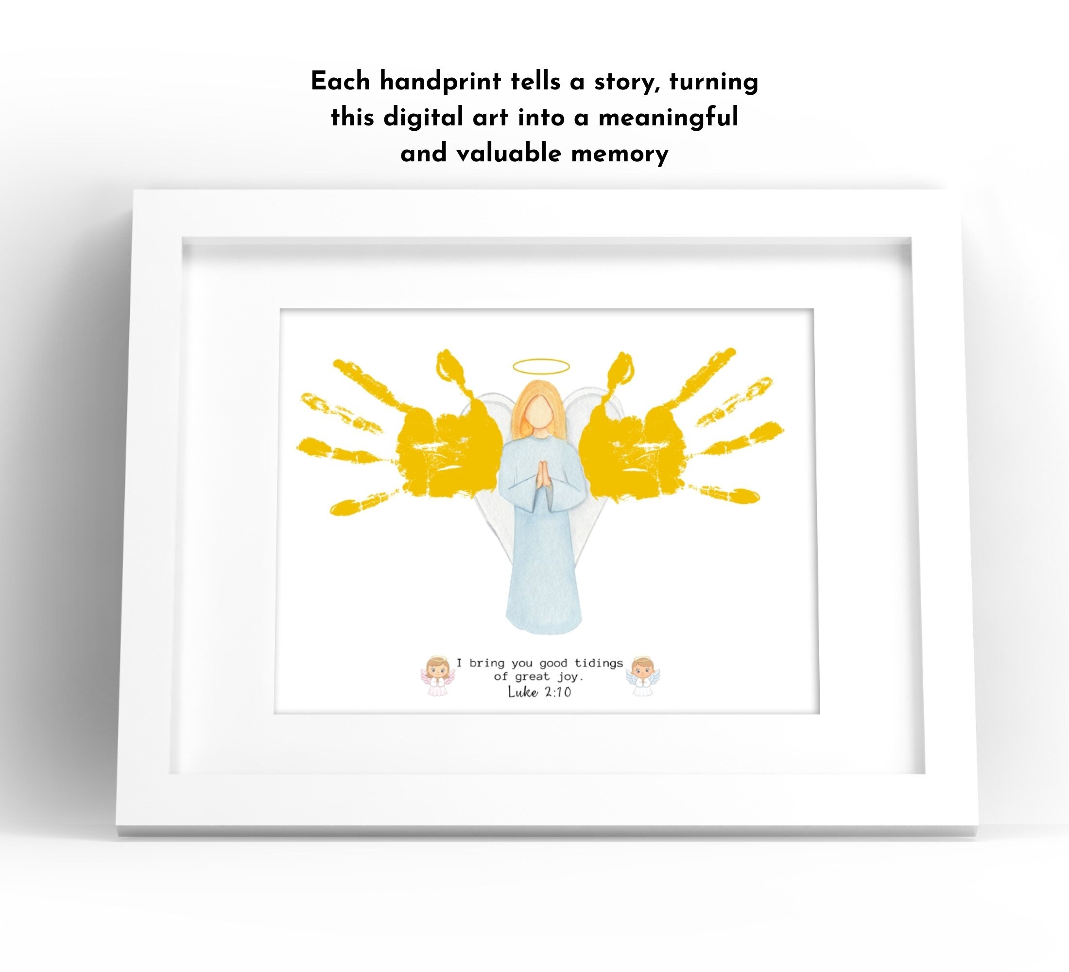Printable Angel Handprint Template, Christian Bible Verse Craft, Angel ...