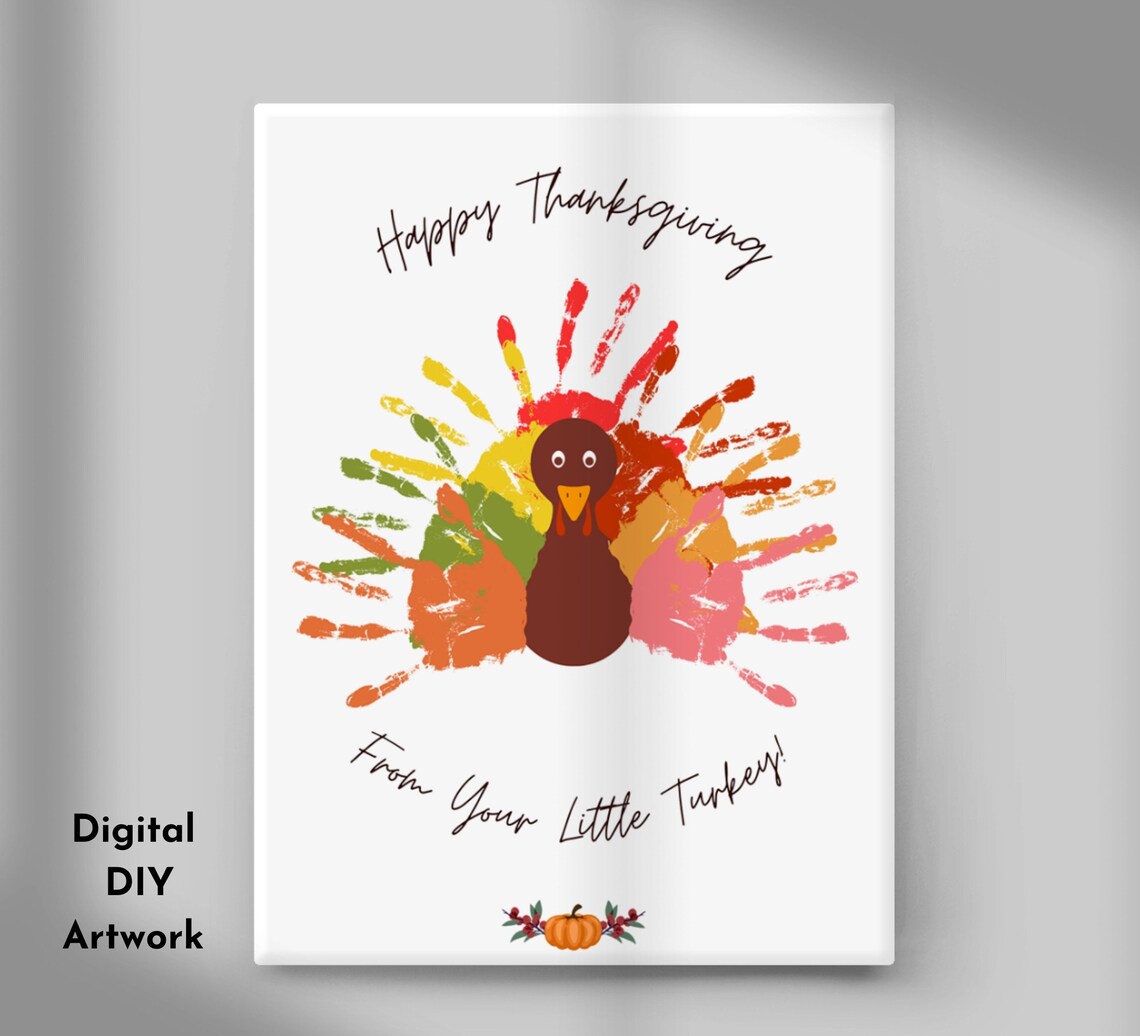 Printable Thanksgiving Handprint Craft, Thanksgiving Thankful Turkey ...