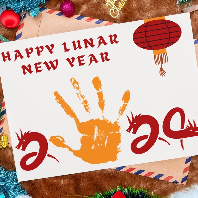 Happy Lunar New Year Handprint 2024, Chinese New Year Handprint Art ...