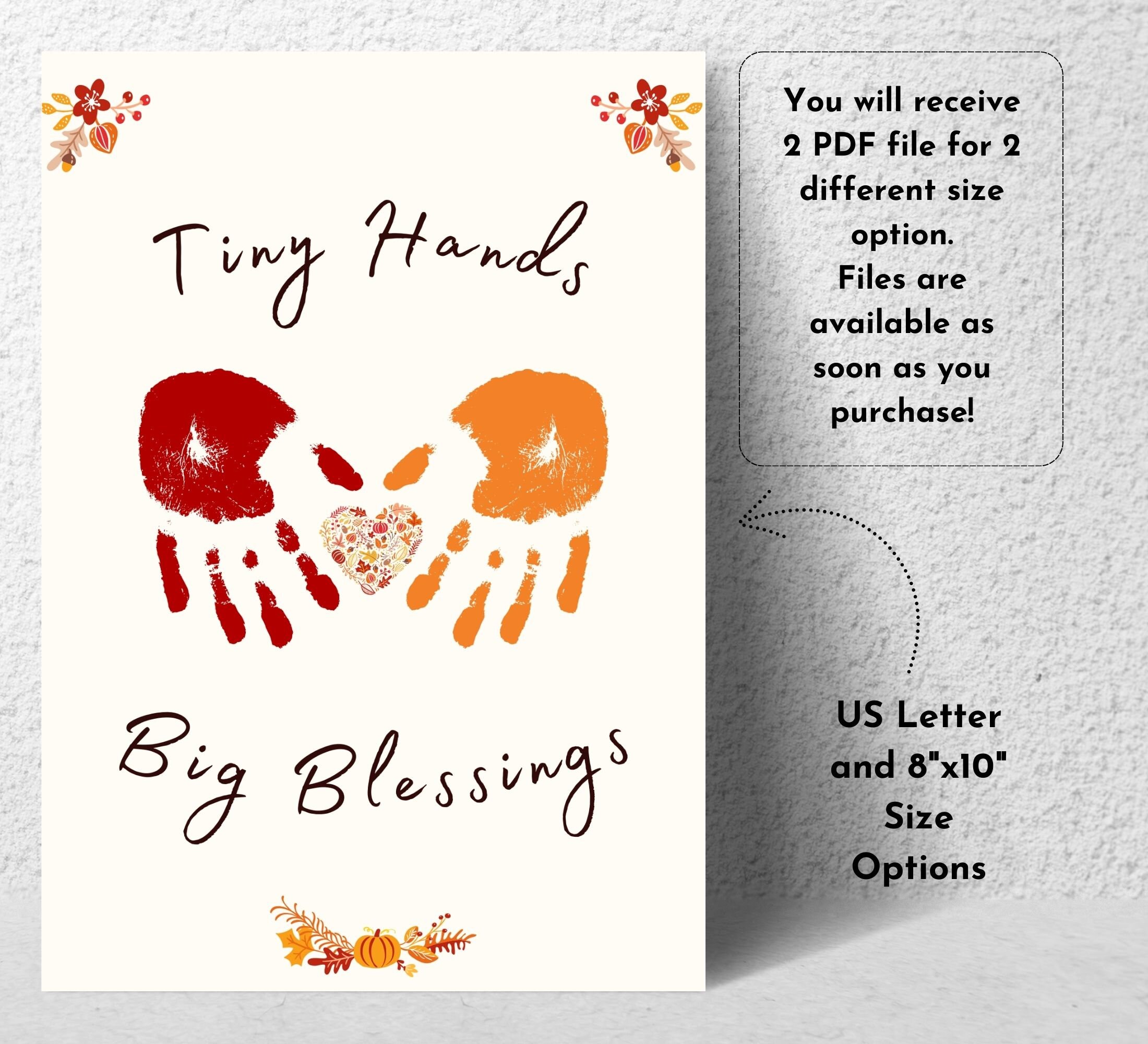 Thanksgiving Handprint Keepsake Art for Kids, Printable Thanksgiving ...