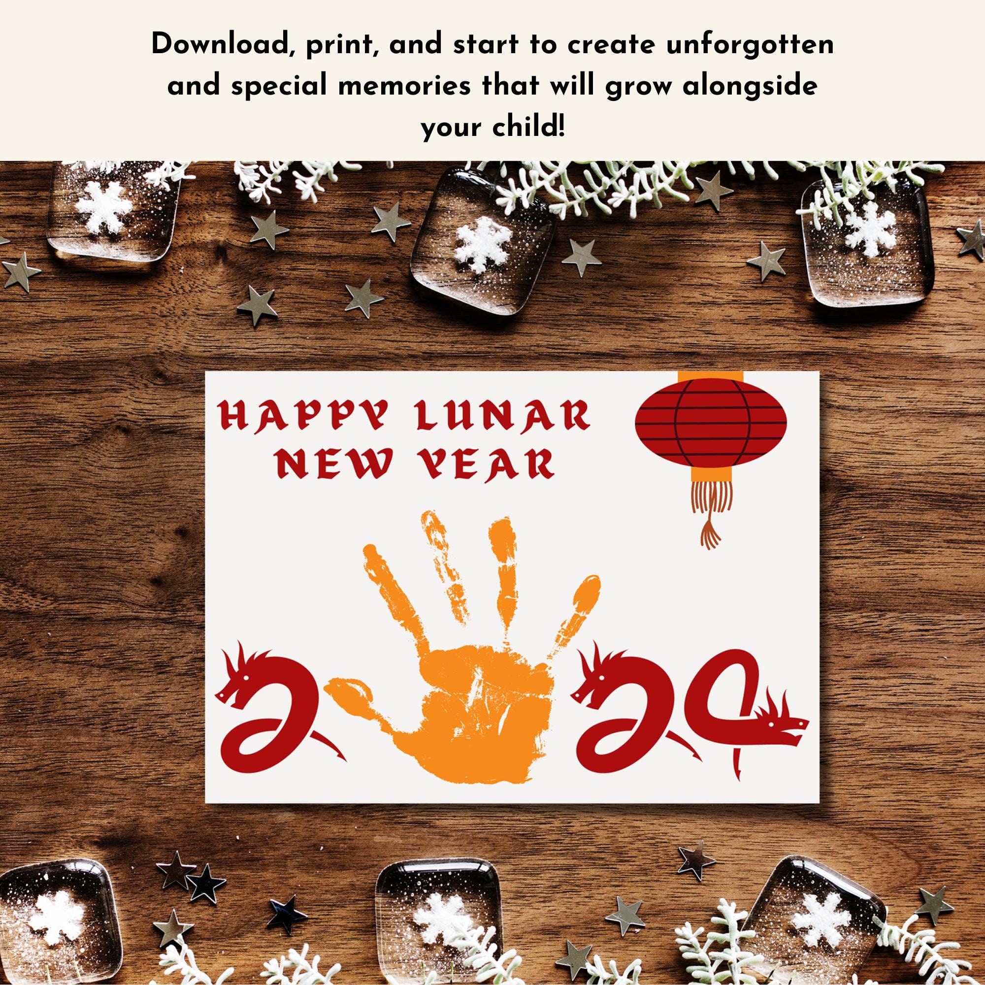 Happy Lunar New Year Handprint 2024, Chinese New Year Handprint Art ...