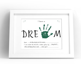 Printable I Have a Dream Handprint, Martin Luther King Day Handprint ...
