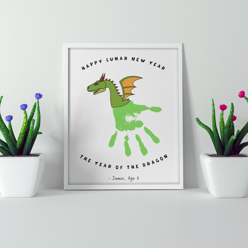 Happy Lunar New Year 2024 Handprint, Chinese New Year Handprint ...