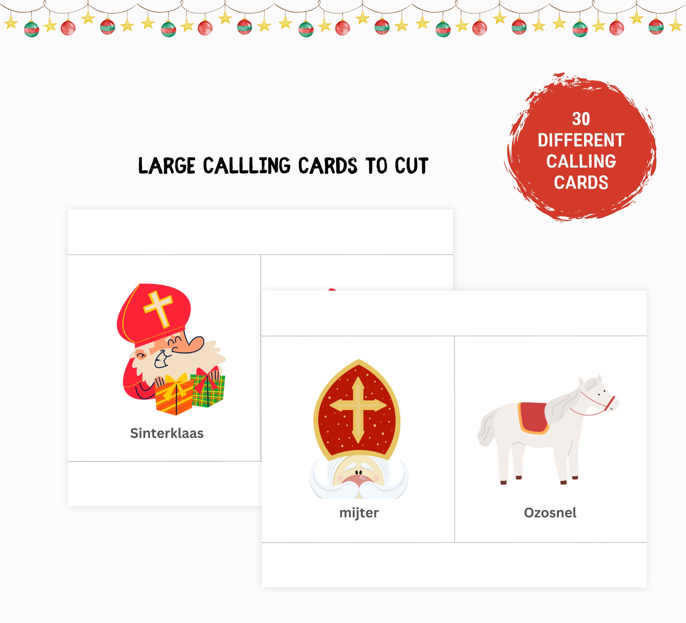 Sinterklaas Bingo, 30 Sinterklaas Bingo Cards for Kids, Dutch Preschool ...