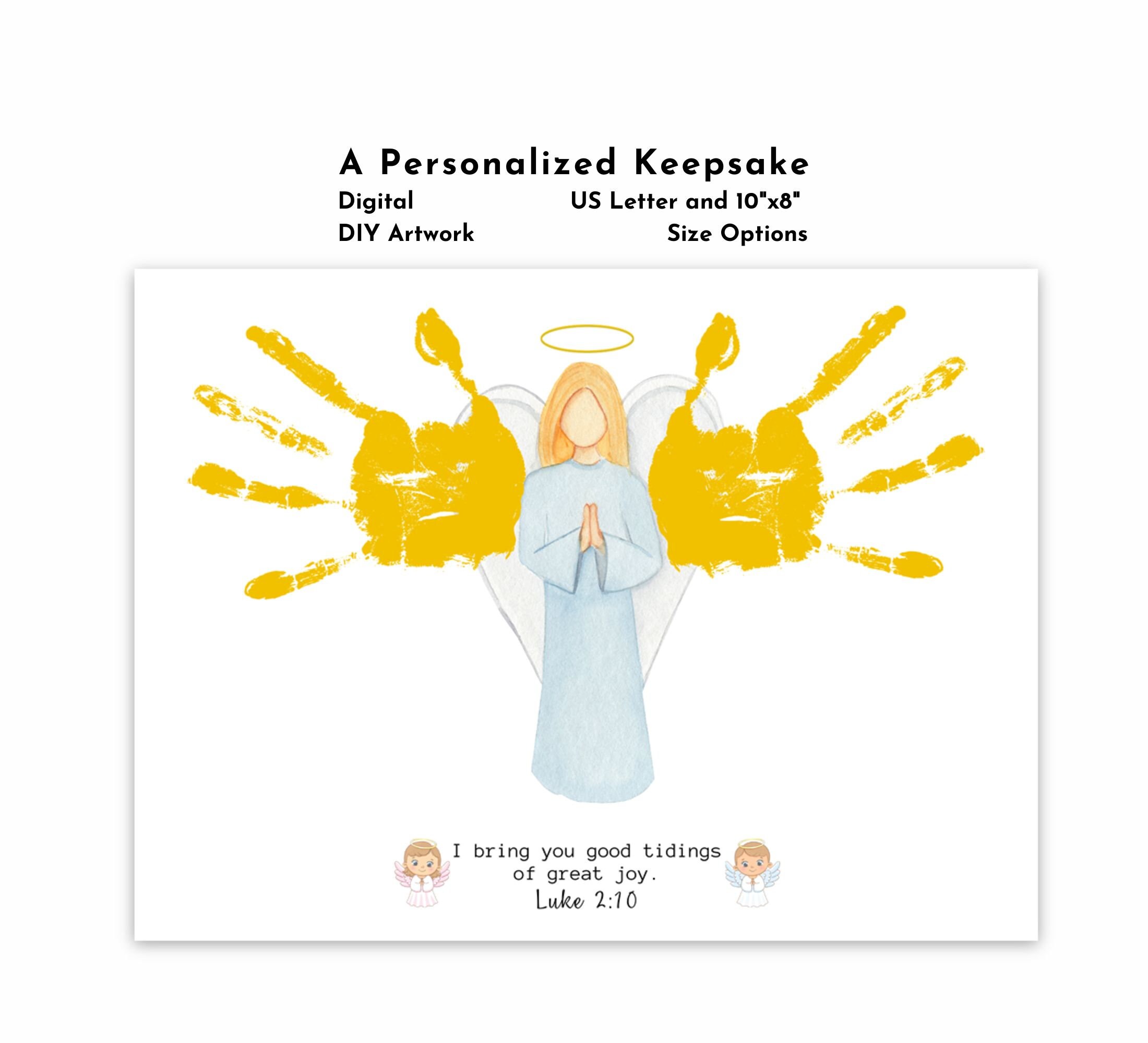 Printable Angel Handprint Template, Christian Bible Verse Craft, Angel ...