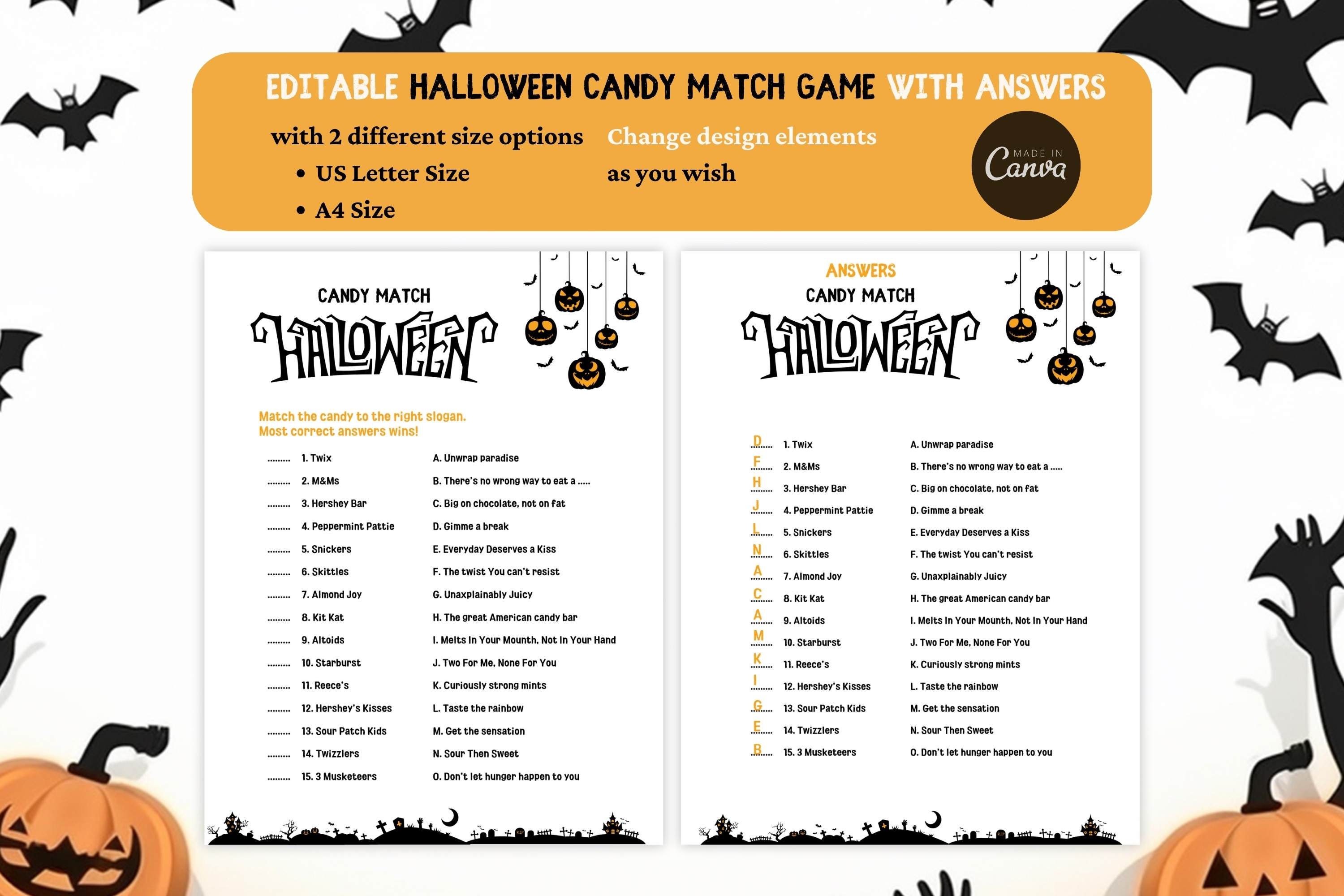 Editable Printable Halloween Horror Movie Quotes Game, Adult and Family ...
