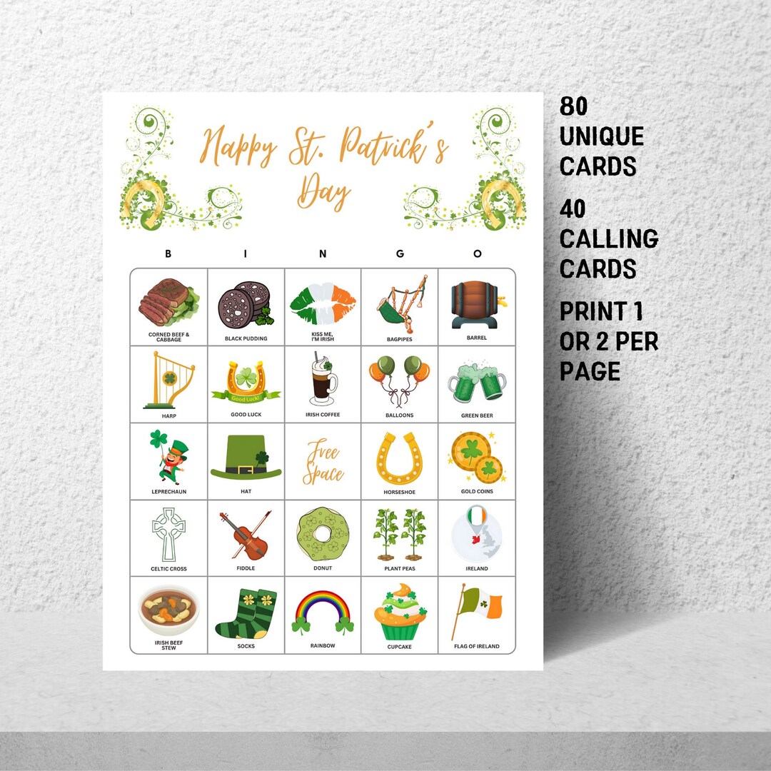 Printable St. Patrick's Day Bingo, St Patrick Day Activities for Kids ...