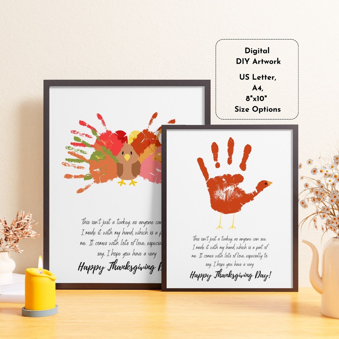 Thanksgiving Handprint Printable, Turkey Handprint Craft, Thanksgiving ...