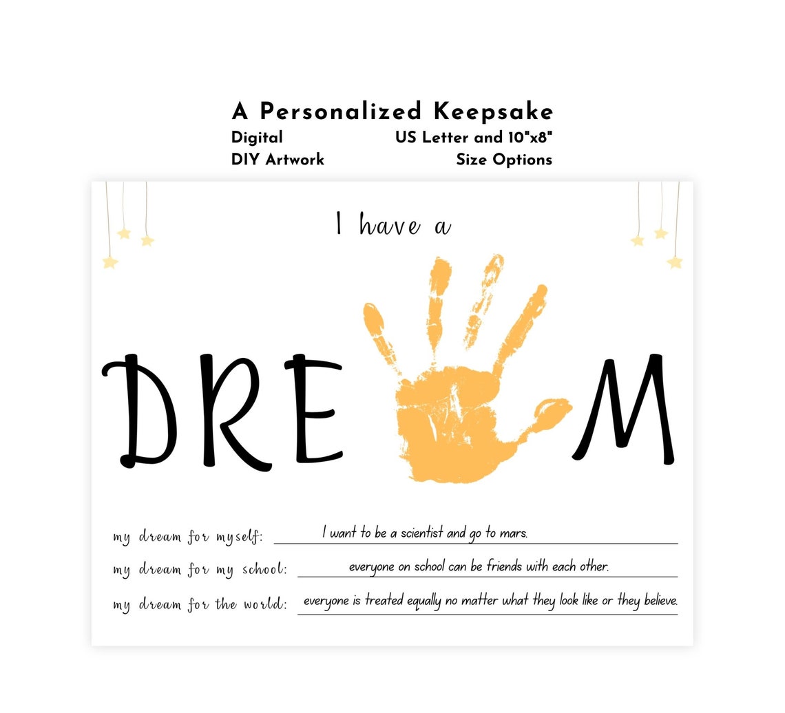 Printable I Have a Dream Handprint, Martin Luther King Day Handprint ...