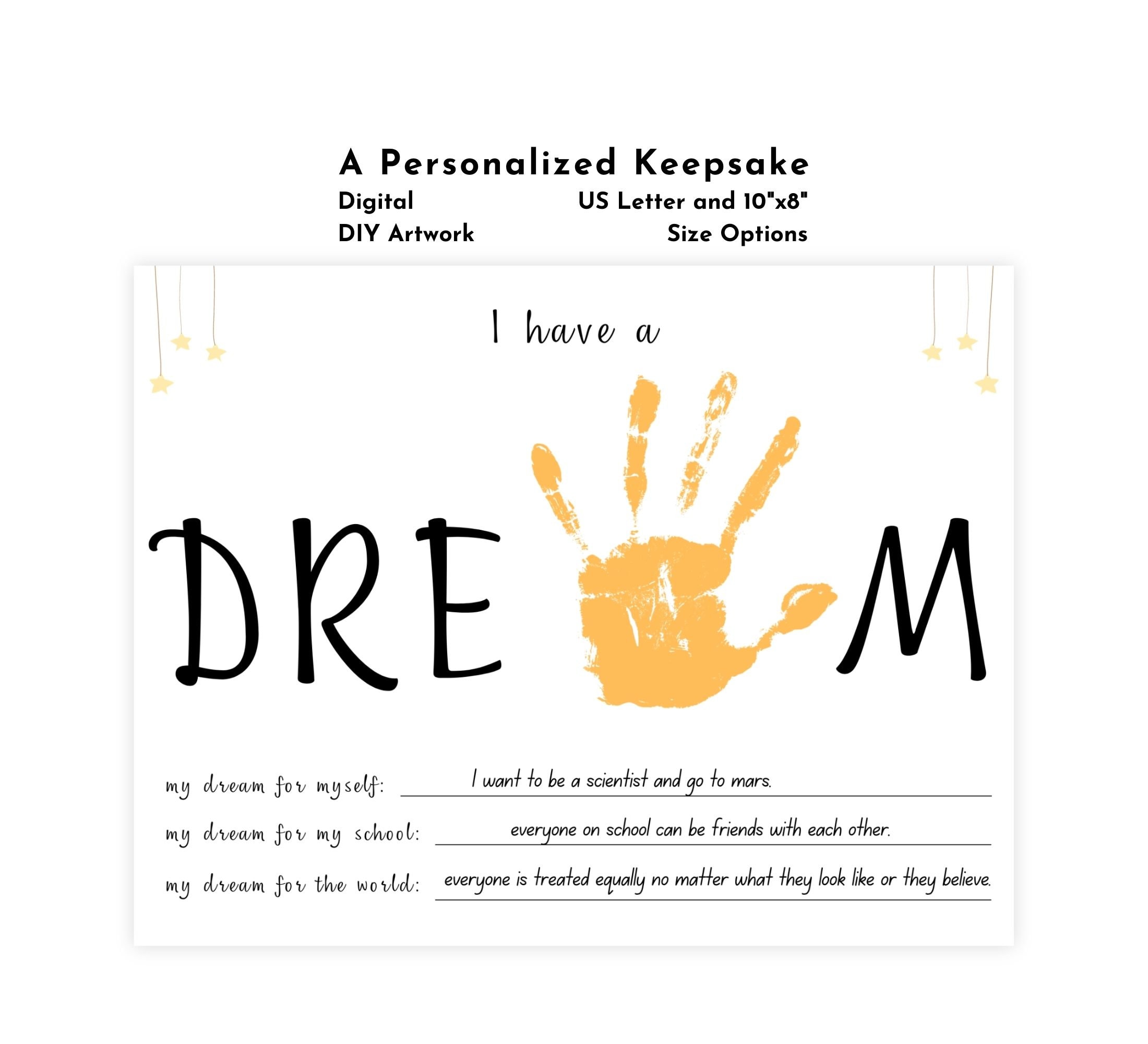 Printable I Have a Dream Handprint, Martin Luther King Day Handprint ...