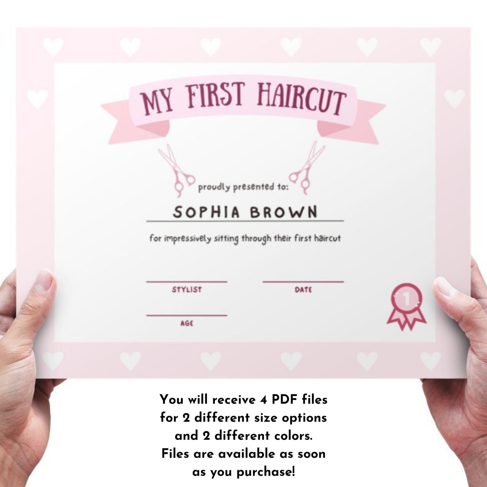 Printable My First Haircut Certificate, First Haircut Keepsake With 2 ...